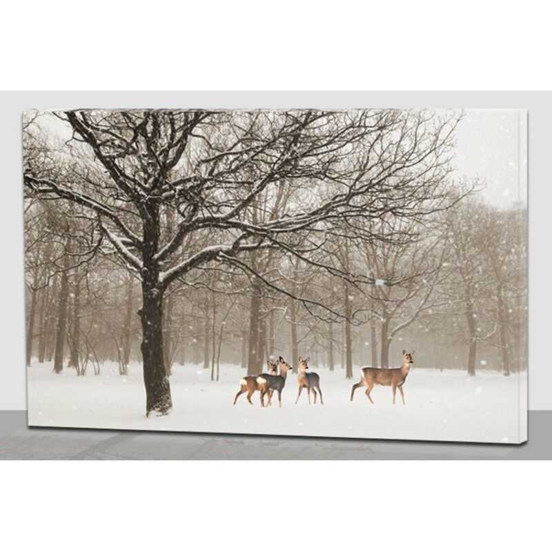 LED-canvas flock of deer 60 cm